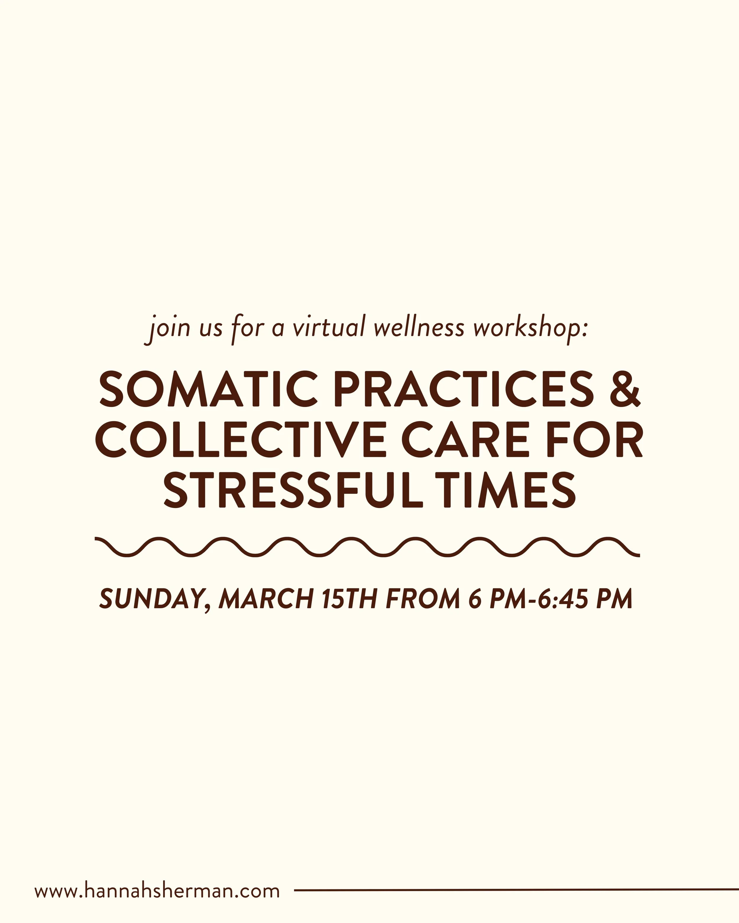 Workshops — Hannah Sherman Therapy