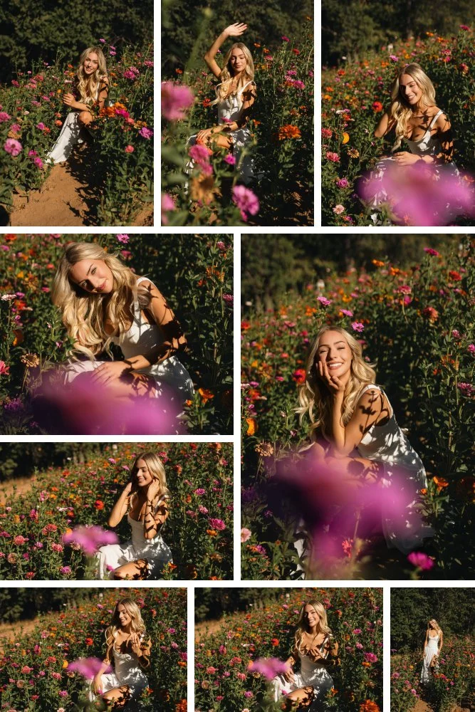 SENIOR PORTRAITS IN A FALL FLOWER FIELD OF ZINNIA'S — MC Senior Photo