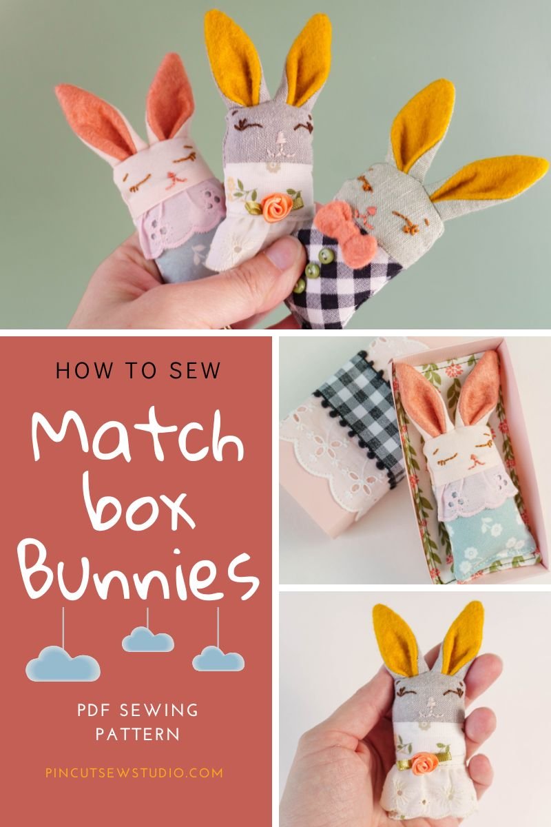 Matchbox Bunny Doll Sewing Pattern Pin Cut Sew Studio