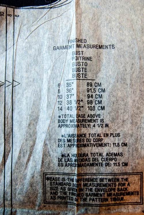 How to read a sewing pattern part 2: Making sense of sizing — Pin Cut ...