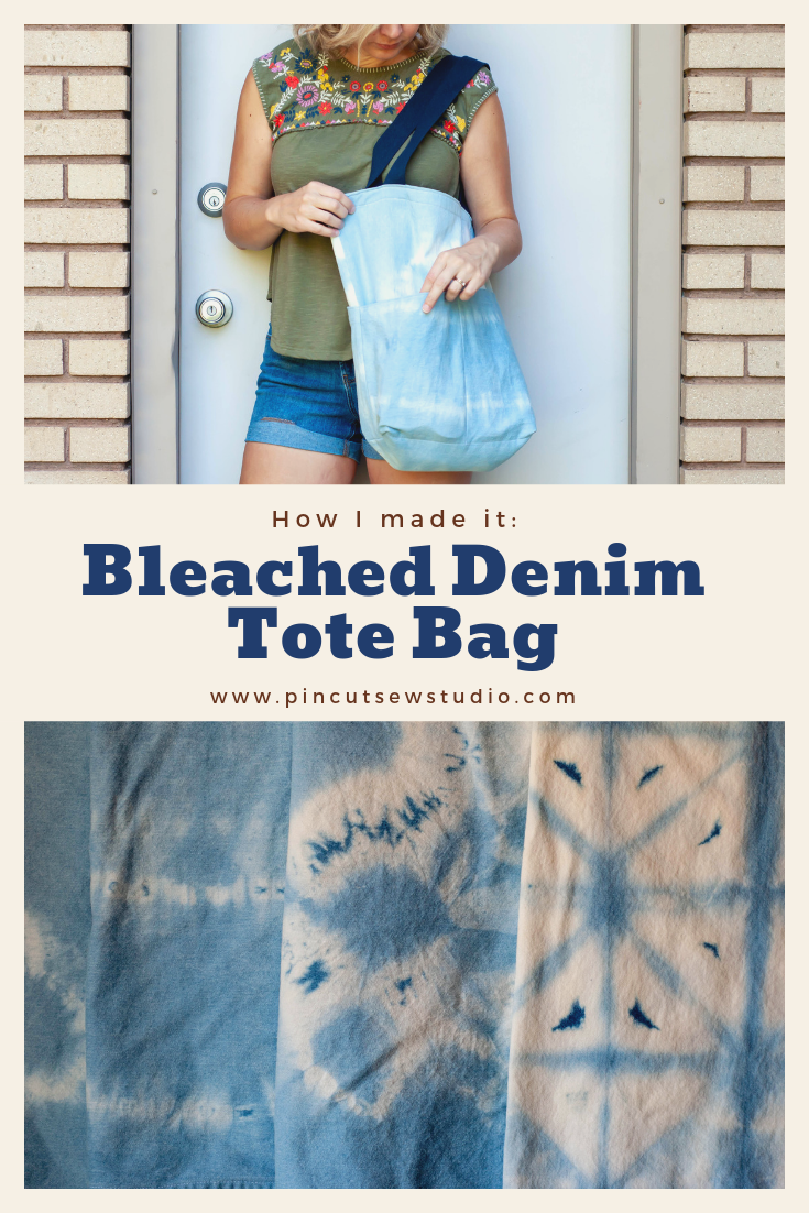Bleach Dyed Denim Costa Tote — Pin Cut Sew Studio
