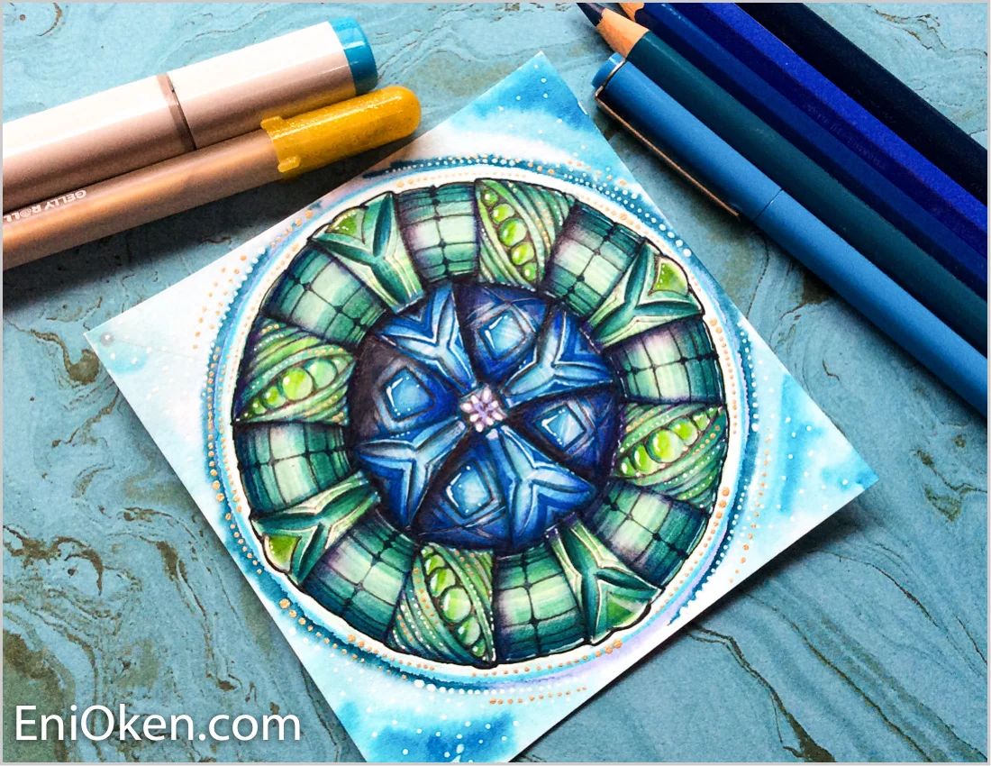 Blue Spundalaz Zen Button — Eni Oken