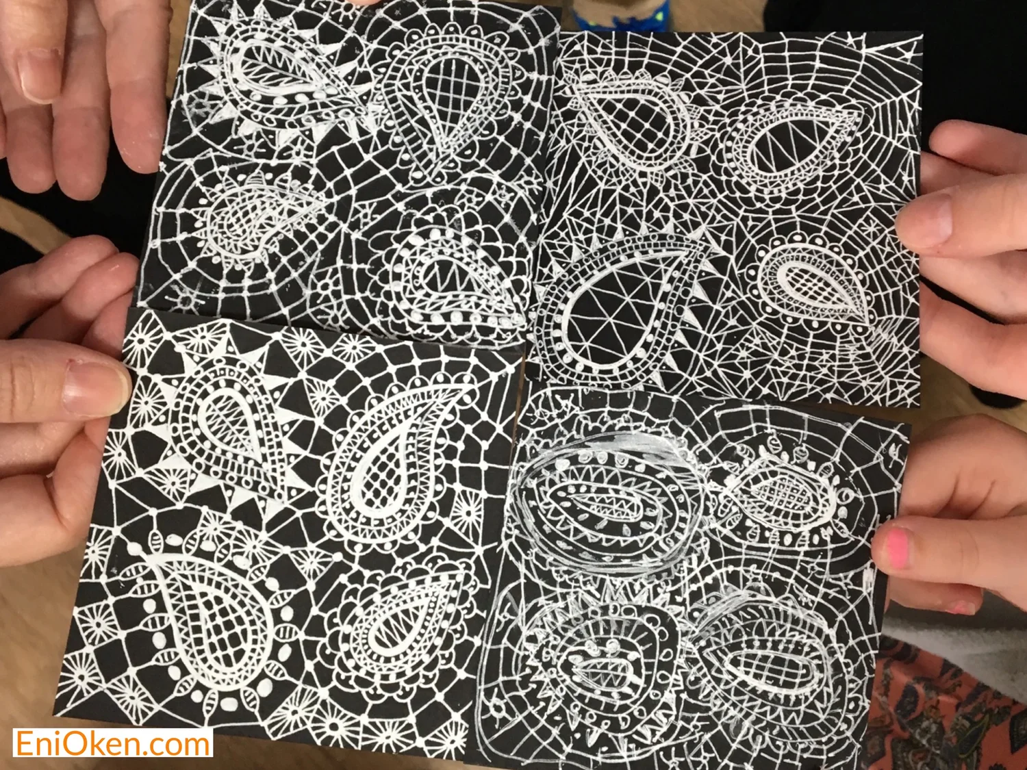 Drawing lace with family — Eni Oken