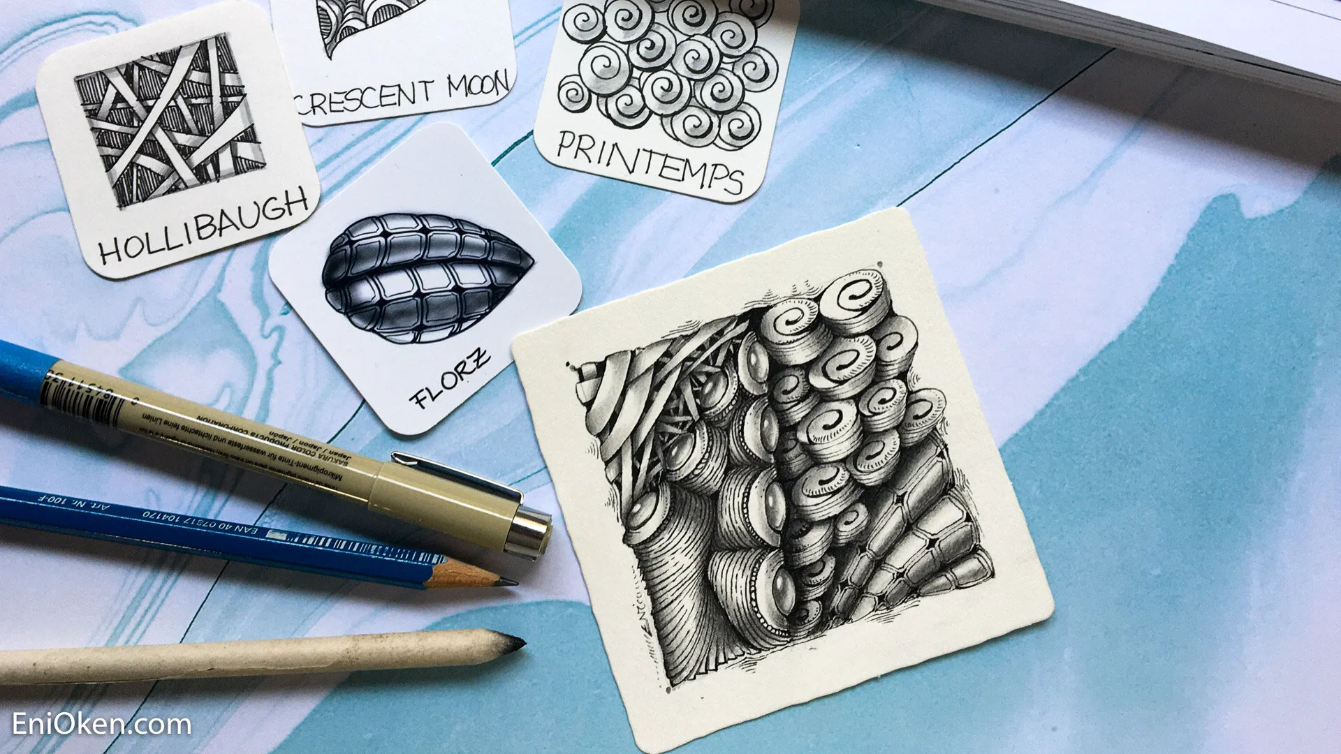 Playing with 4 Basic Tangles Online Session — Eni Oken