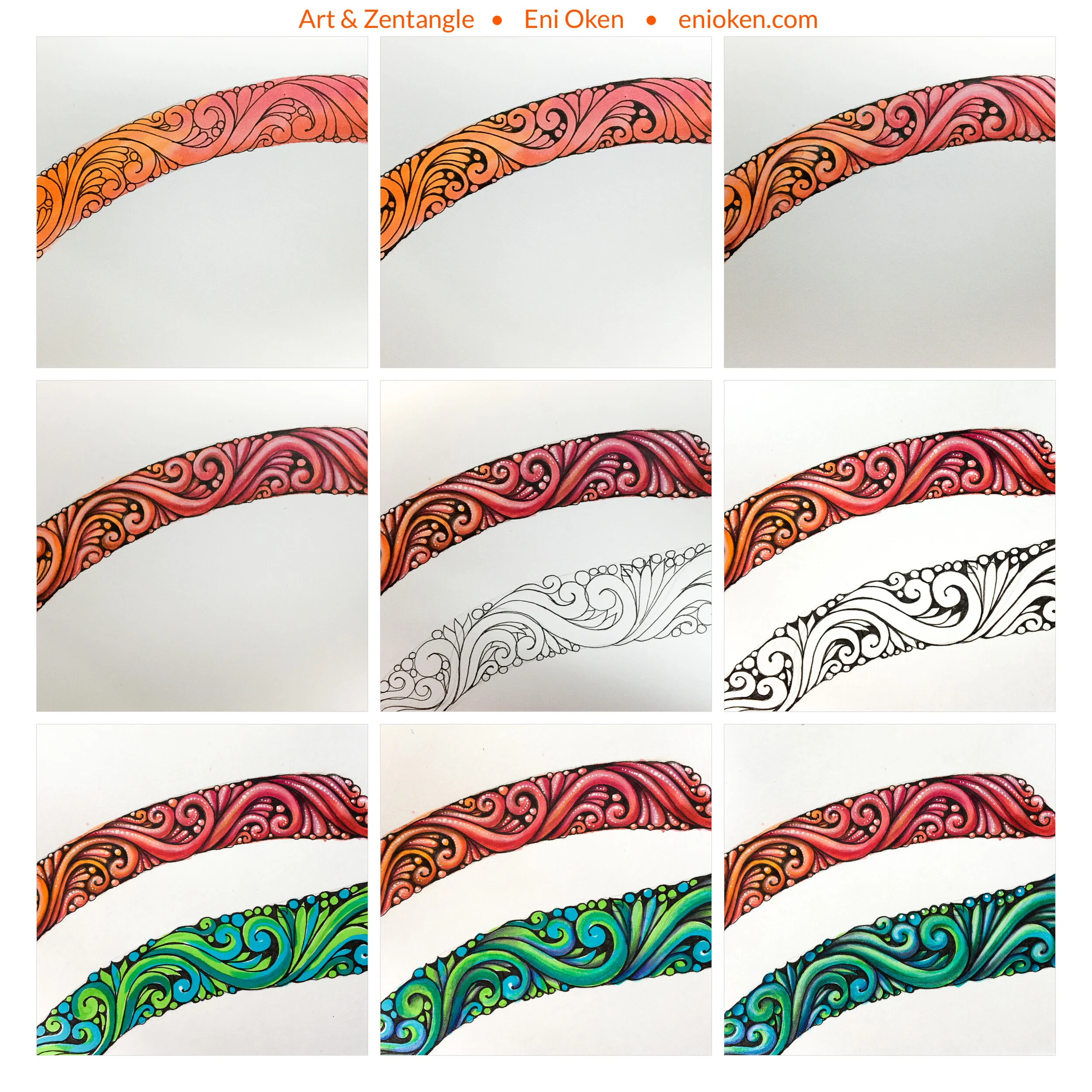 Color shading tangle "Elegan" — Eni Oken