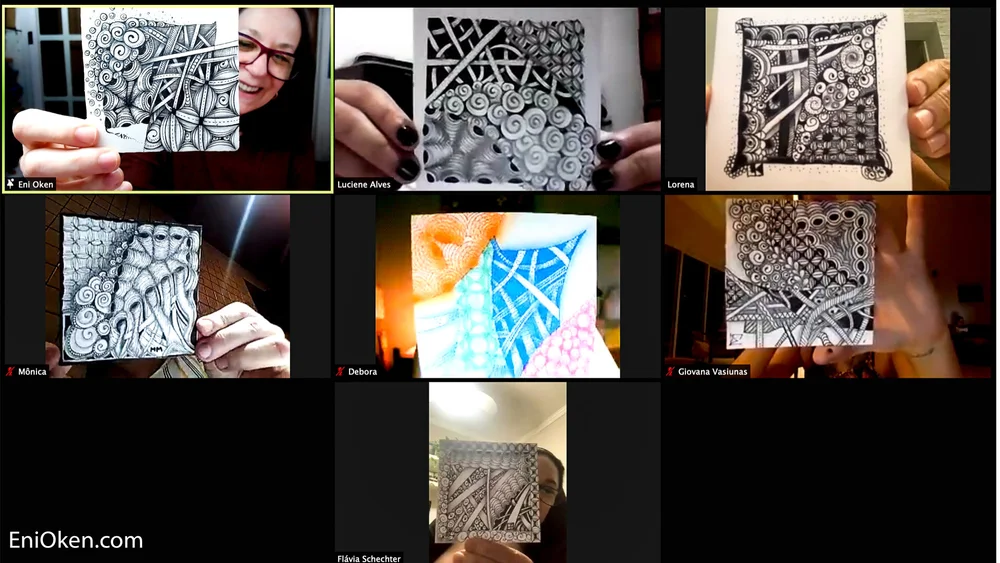 Zentangle basics class in Portuguese — Eni Oken