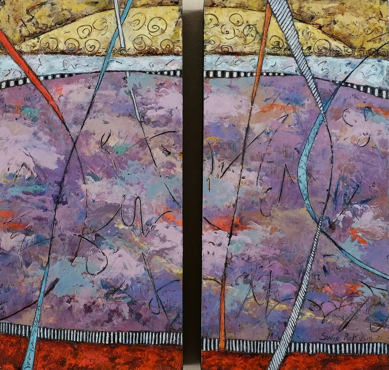 NEW Cold Wax Abstract on Panel — Sudie Rakusin