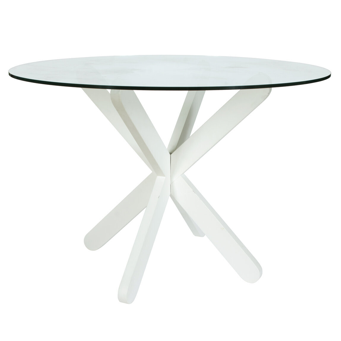 WHITE WOOD MODERN GLASS TABLE — Meg Braff Designs
