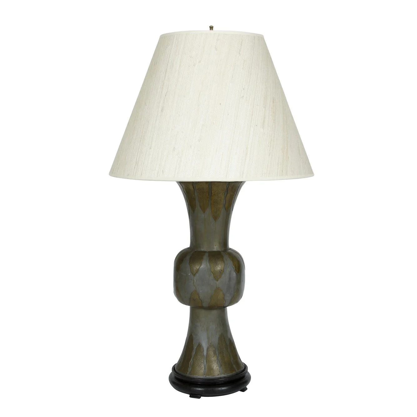 SINGLE LAVERNE STYLE LAMP WITH BRASS LEAF DETAIL — Meg Braff Designs