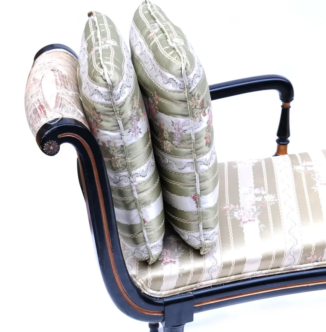 REGENCY-STYLE EBONZIED AND PARCEL GILT DECORATED CURVED RECAMIER — Meg ...