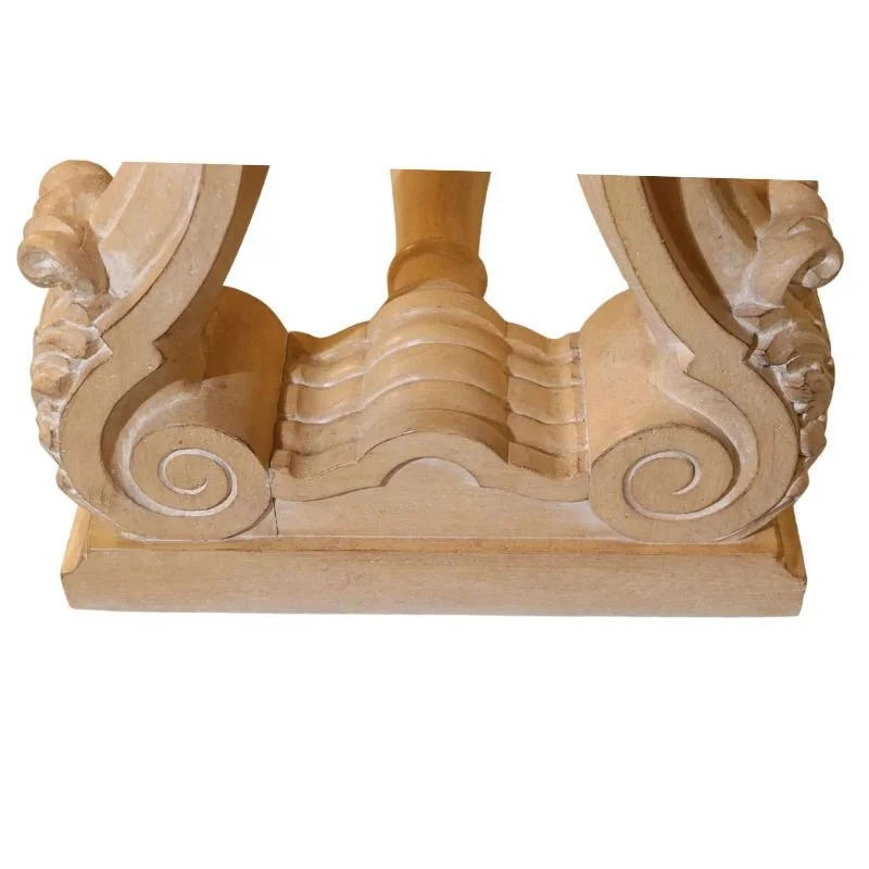CURVED COLUMNAR BASE WOOD CONSOLE TABLE — Meg Braff Designs