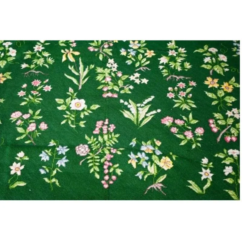 GARDEN FLORAL NEEDLEPOINT RUG, CIRCA 1960 — Meg Braff Designs