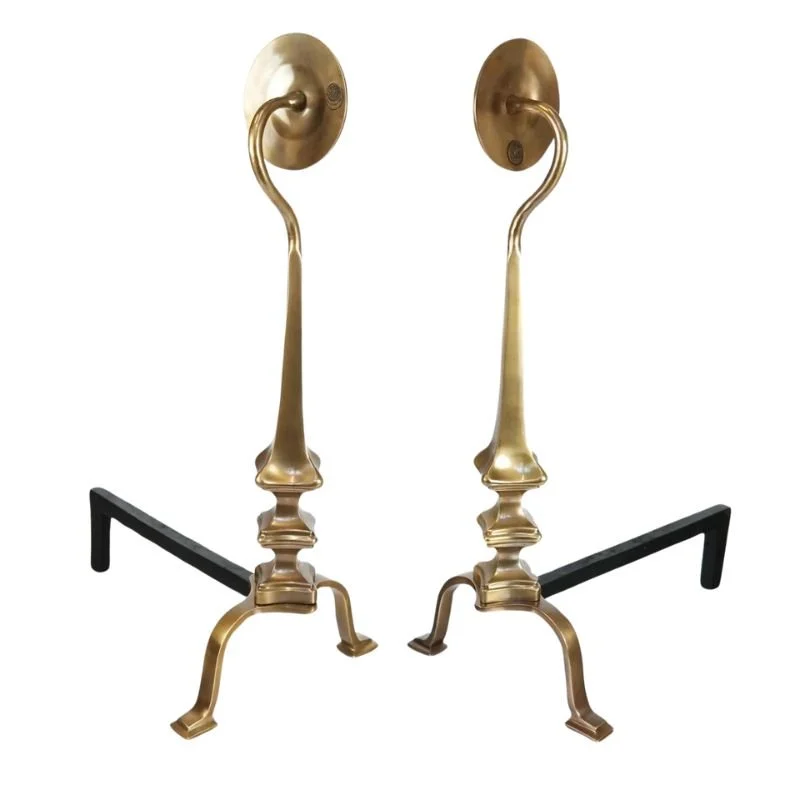 PR. ART DECO STYLE ANDIRONS — Meg Braff Designs