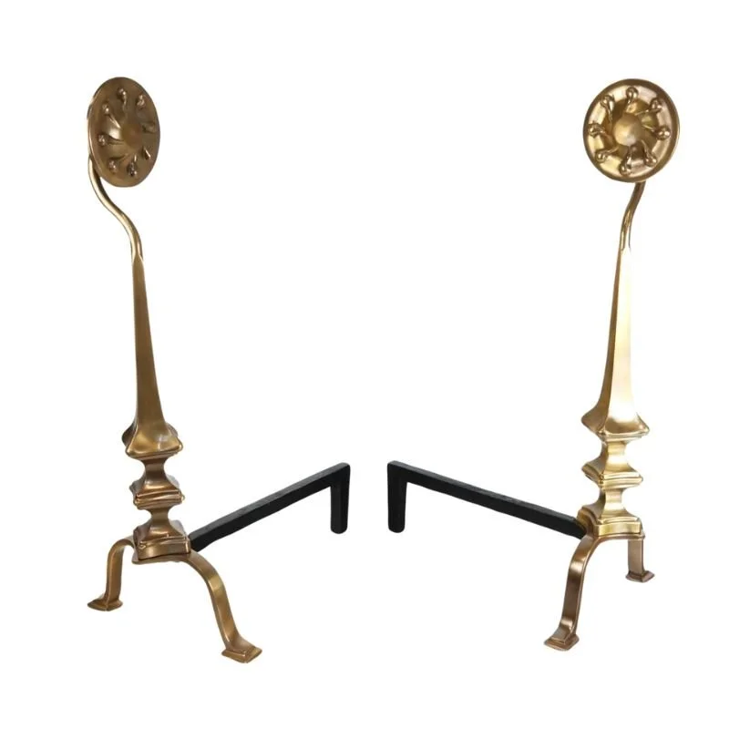 PR. ART DECO STYLE ANDIRONS — Meg Braff Designs