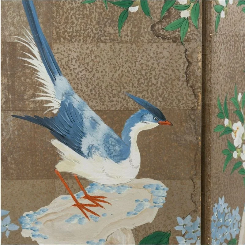 SIX PANEL PAINTED ROBERT CROWDER BYOBU SCREEN — Meg Braff Designs