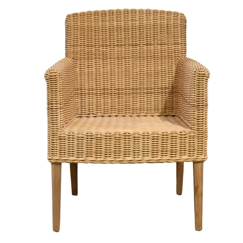 SINGLE WALTER WICKER INDOOR ARM CHAIR — Meg Braff Designs