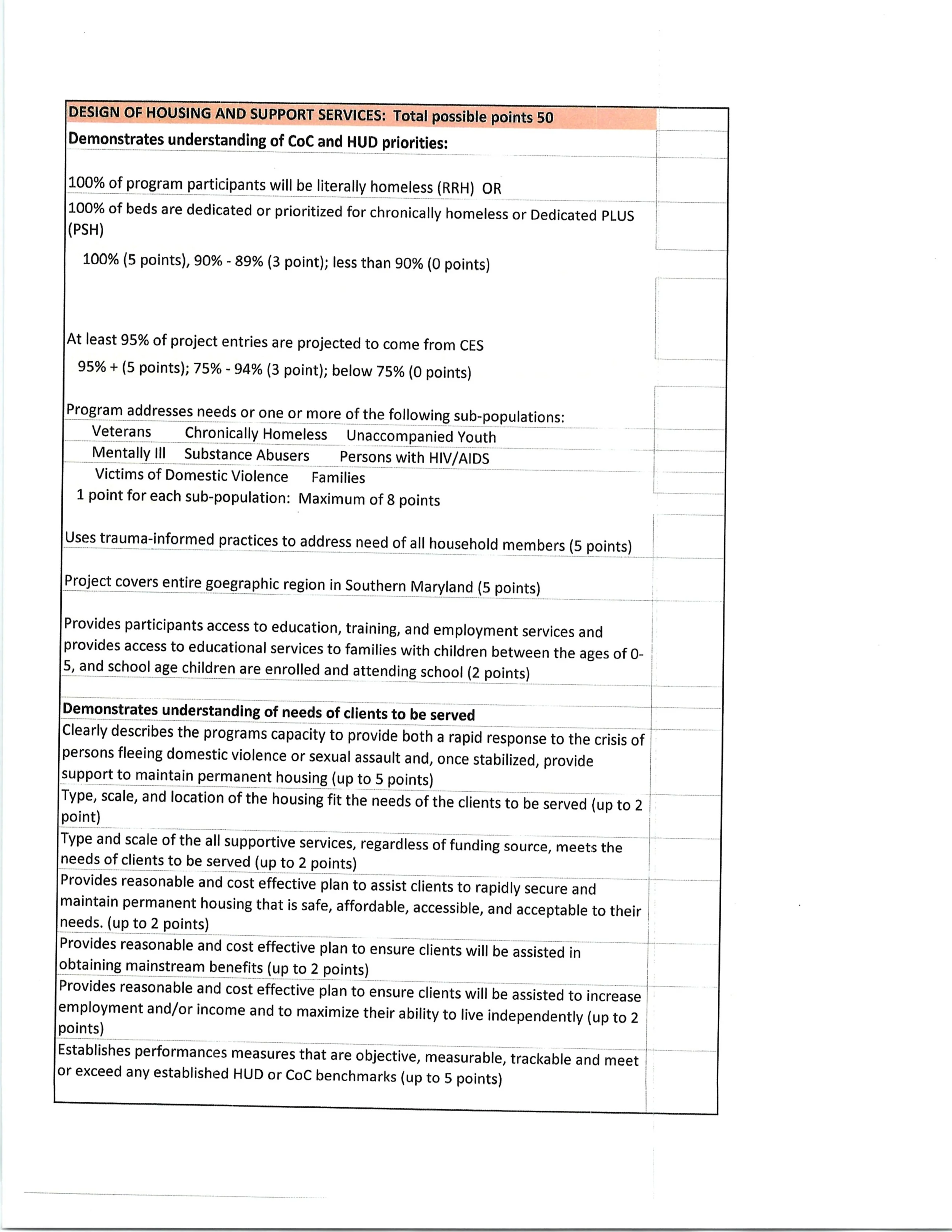 2019 NOFA Screening Tool — Three Oaks Center