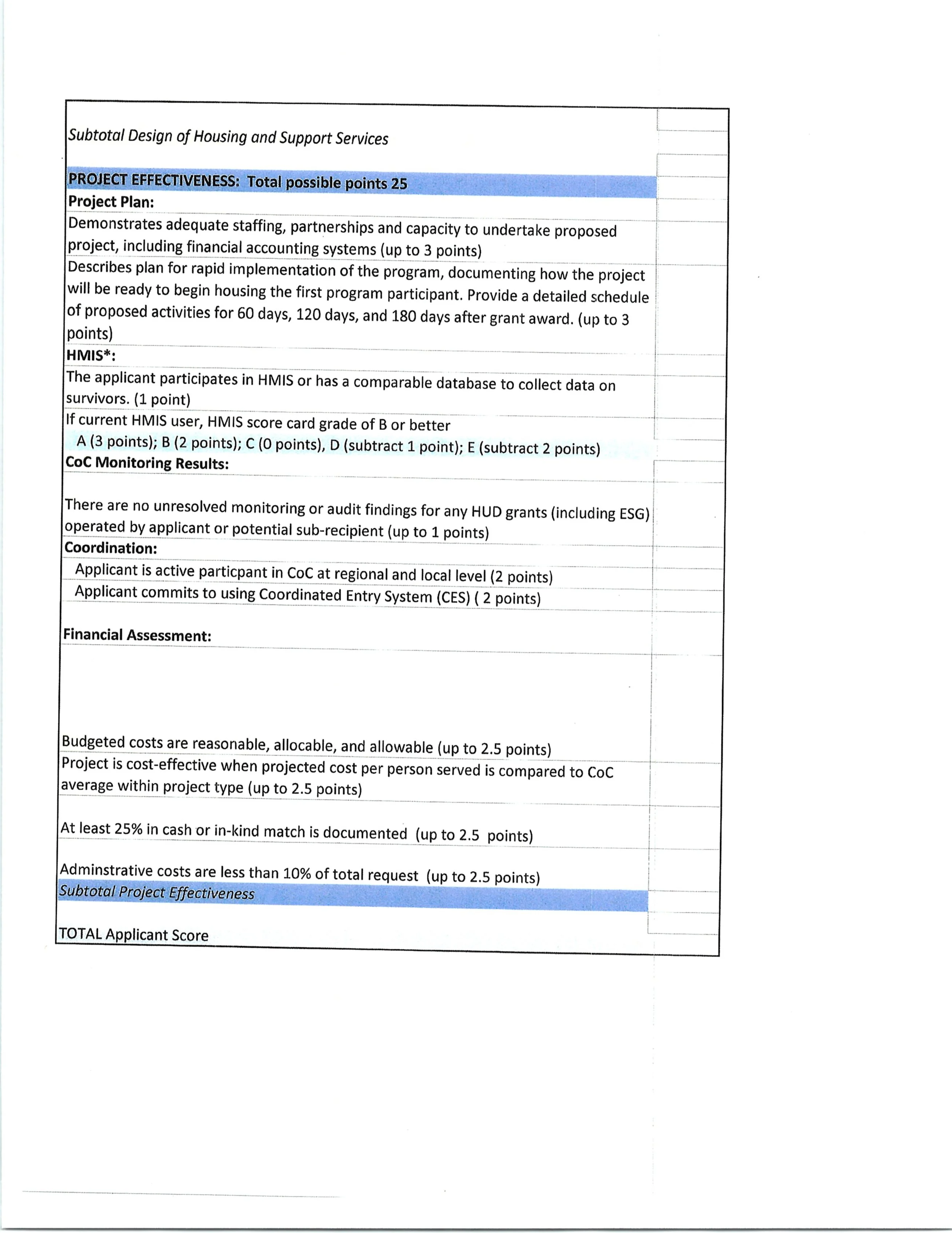 2019 NOFA Screening Tool — Three Oaks Center