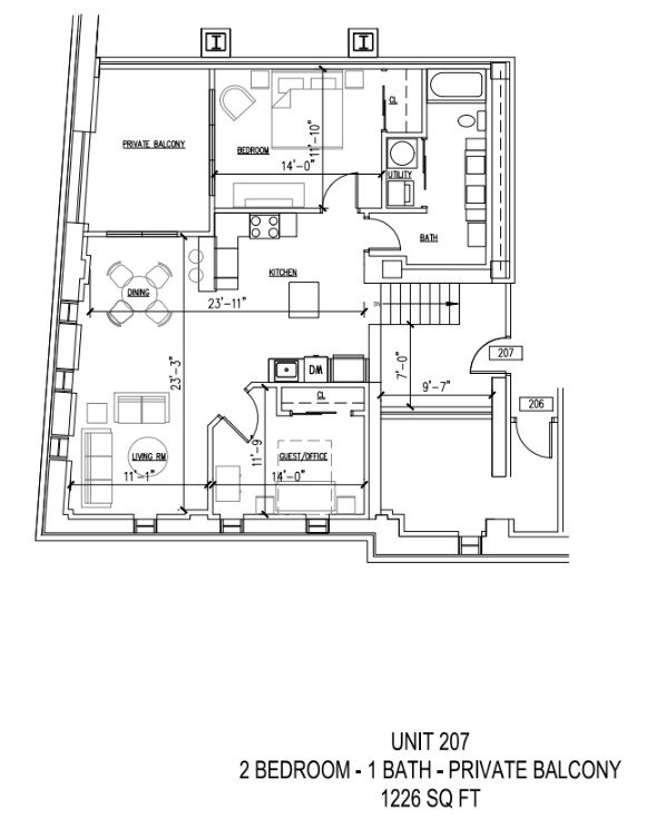 B on Lindell Floorplans