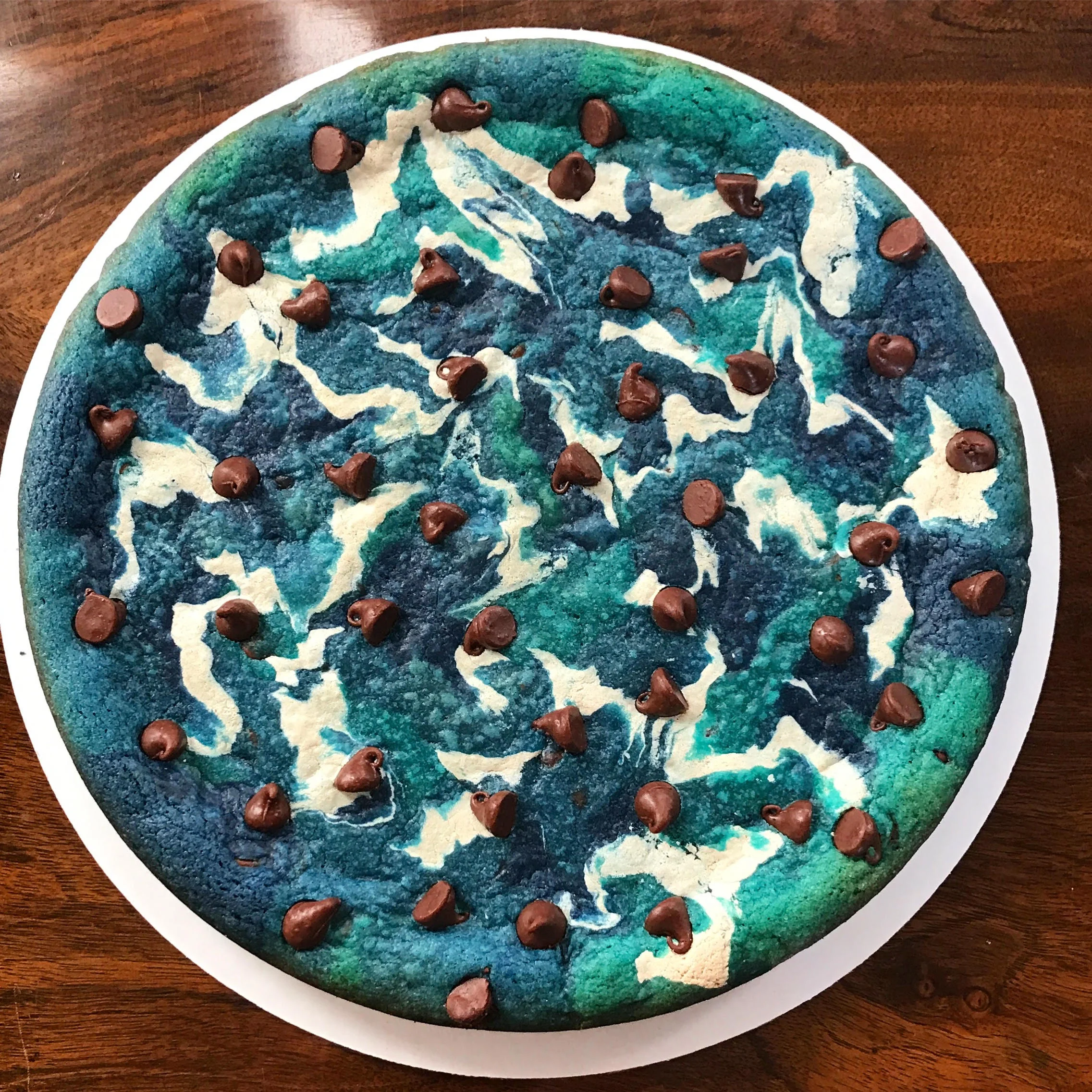 Custom colors chocolate chip cookie cake — Baked In Color