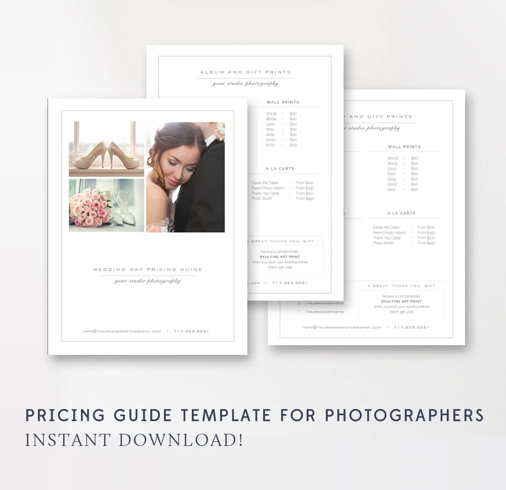 Pricing Guide Template For Wedding Photographers Photographer Templates Pricing Guide Template For Wedding Photographers Photographer Templates