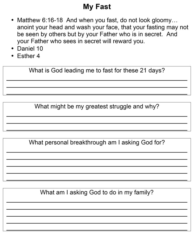 Fasting — One Church