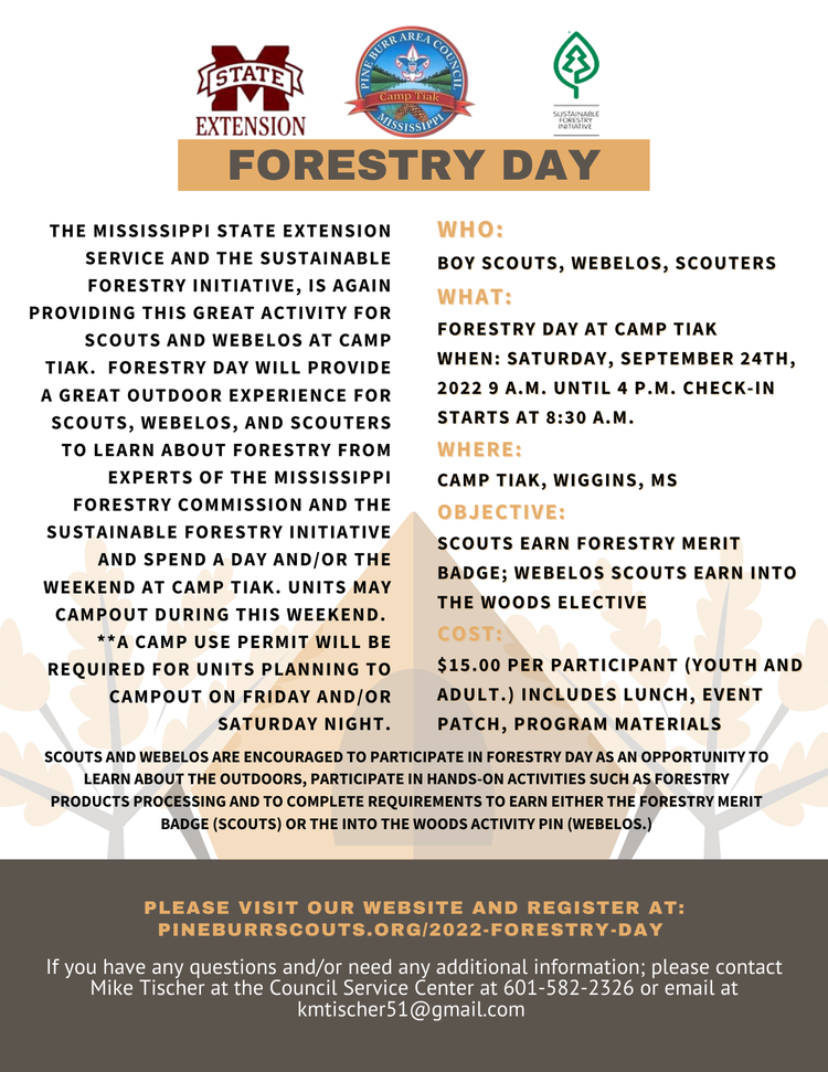 Forestry Day — Pine Burr Area Council - South Mississippi Scouting