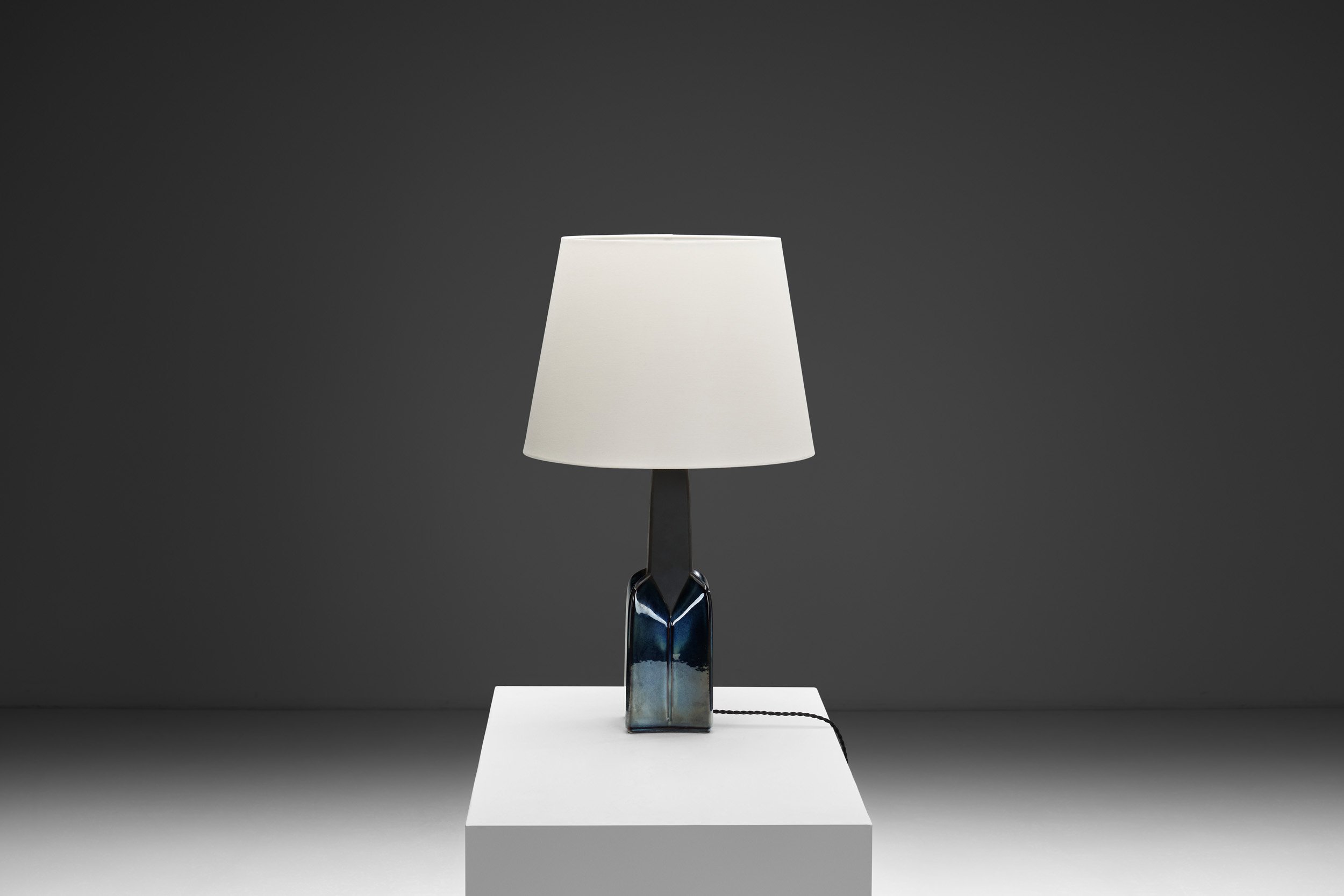 Blue Glaze Model "1029" Table Lamp by Einar Johansen for Søholm ...