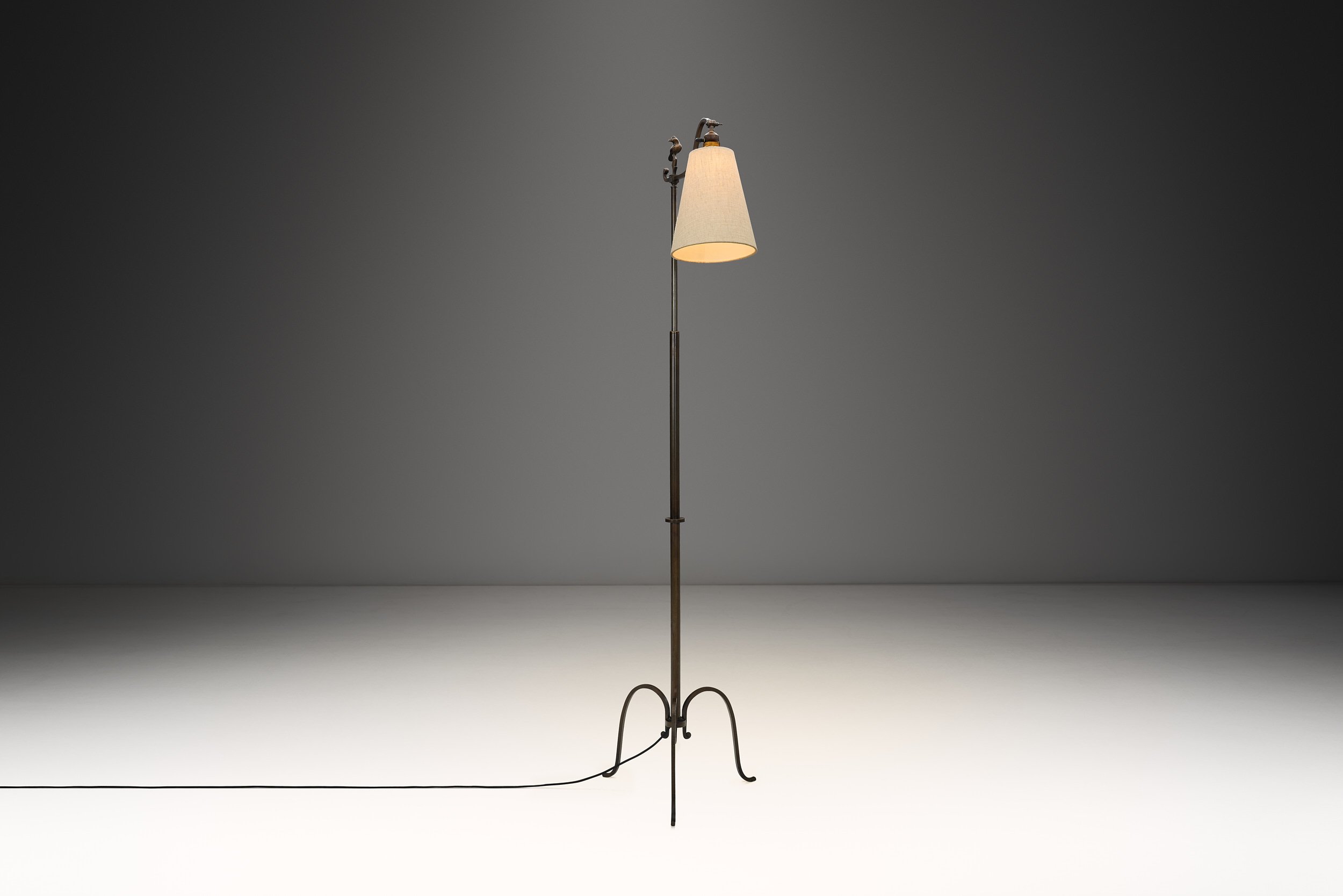 Nordic Art Deco Floor Lamp with Tripod Base, Scandinavia First half of ...