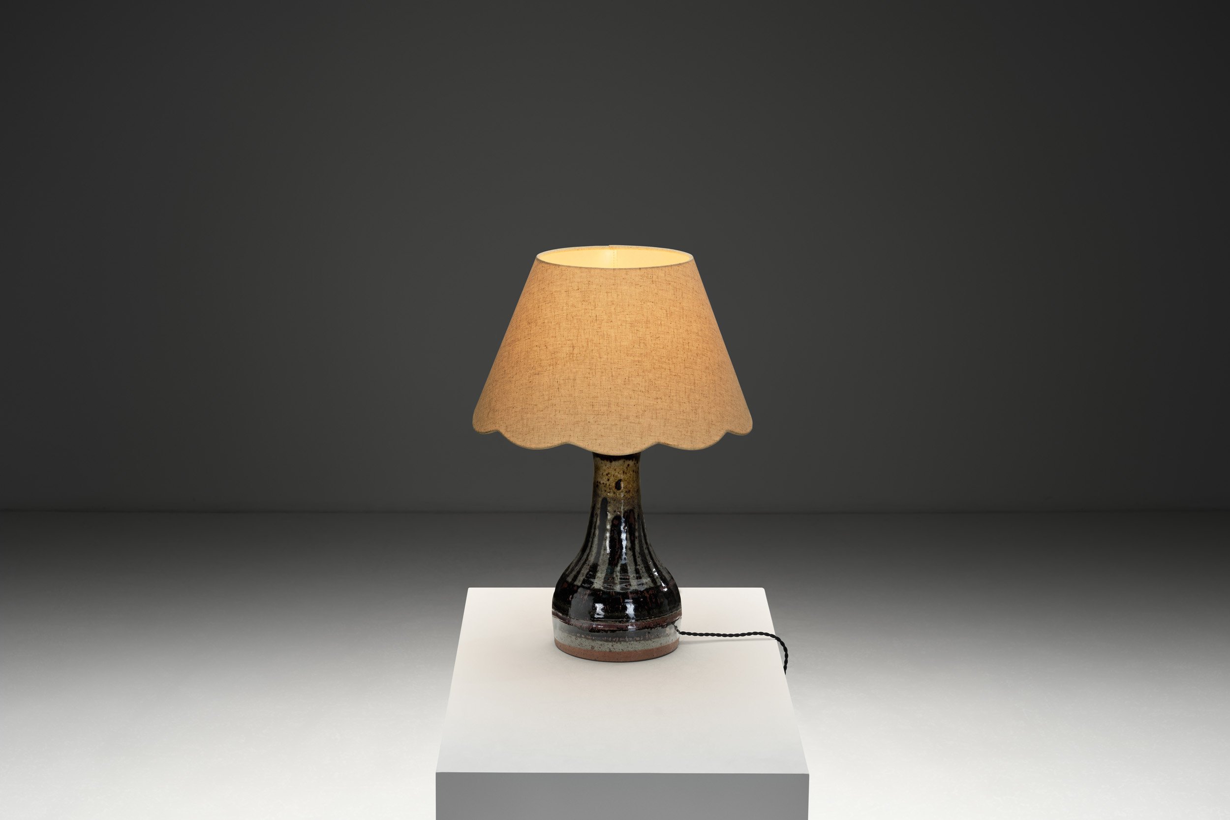 Glazed Table Lamp by Helle Allpass for Trørød, Demark ca 1960s — H. Gallery