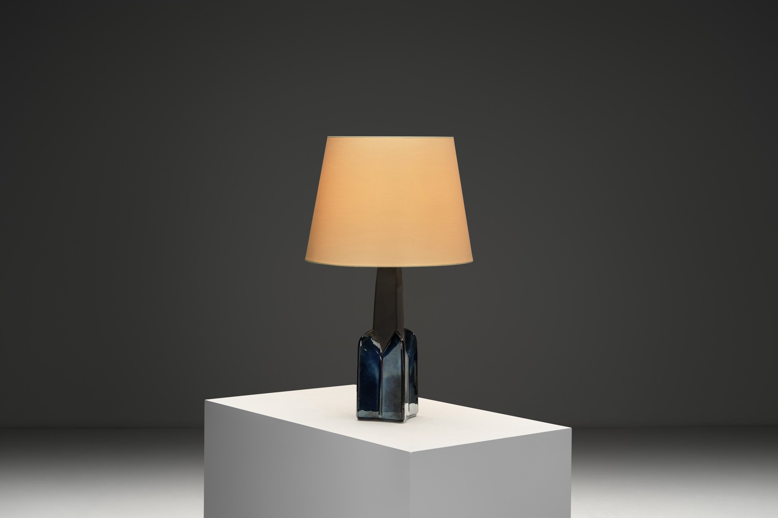 Blue Glaze Model "1029" Table Lamp by Einar Johansen for Søholm ...