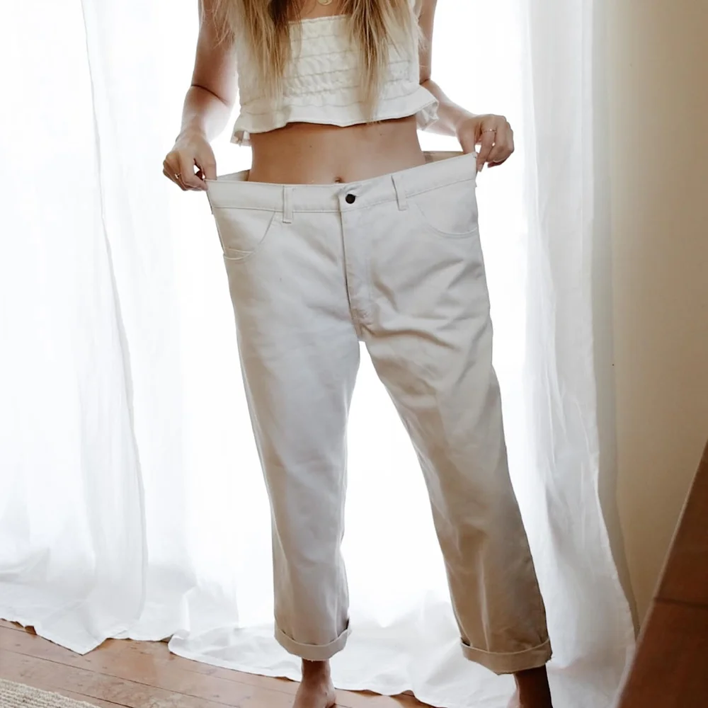DIY: Two ways to transform an oversized pair of pants — The Essentials Club