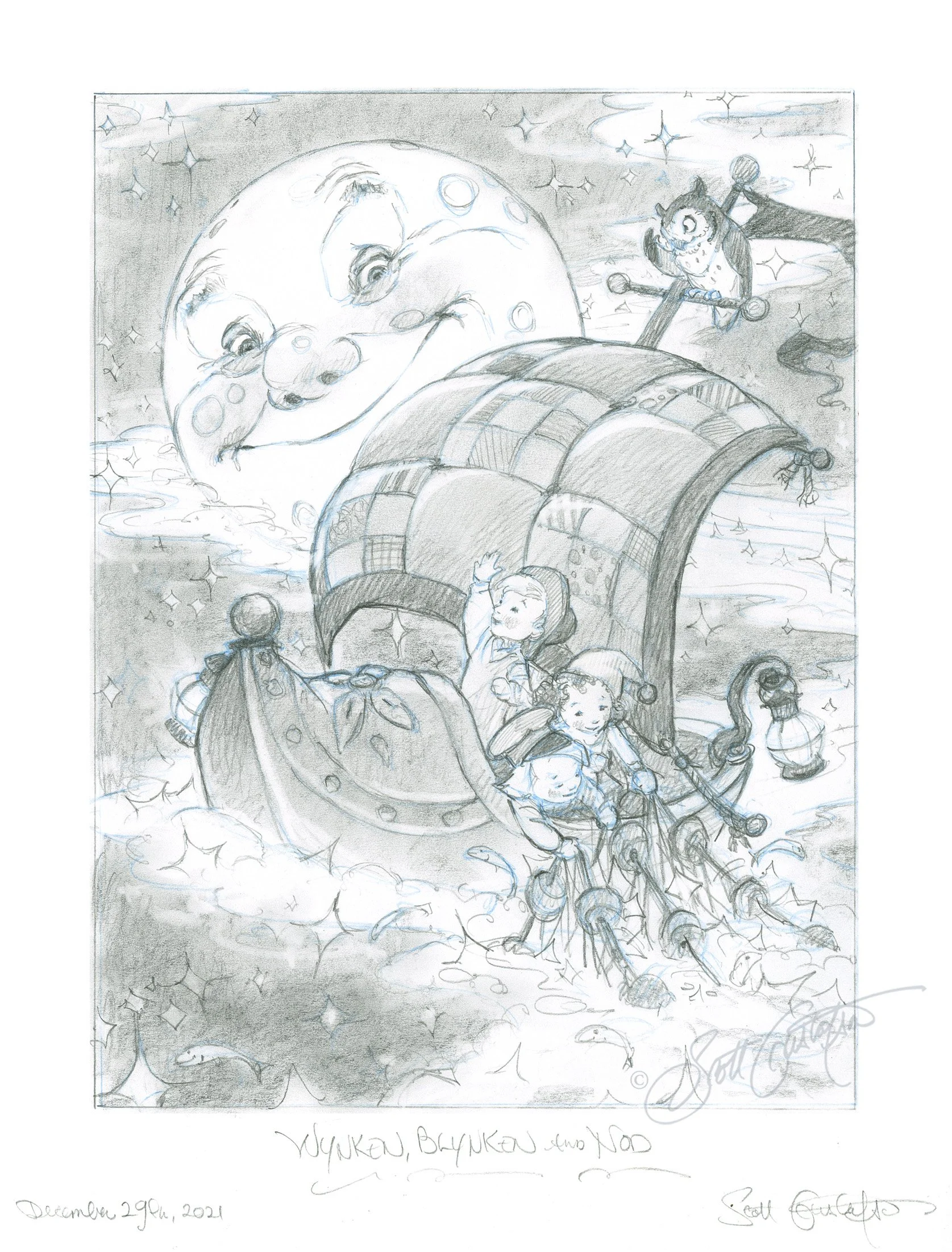 Wynken, Blynken and Nod Drawings — The Art of Scott Gustafson
