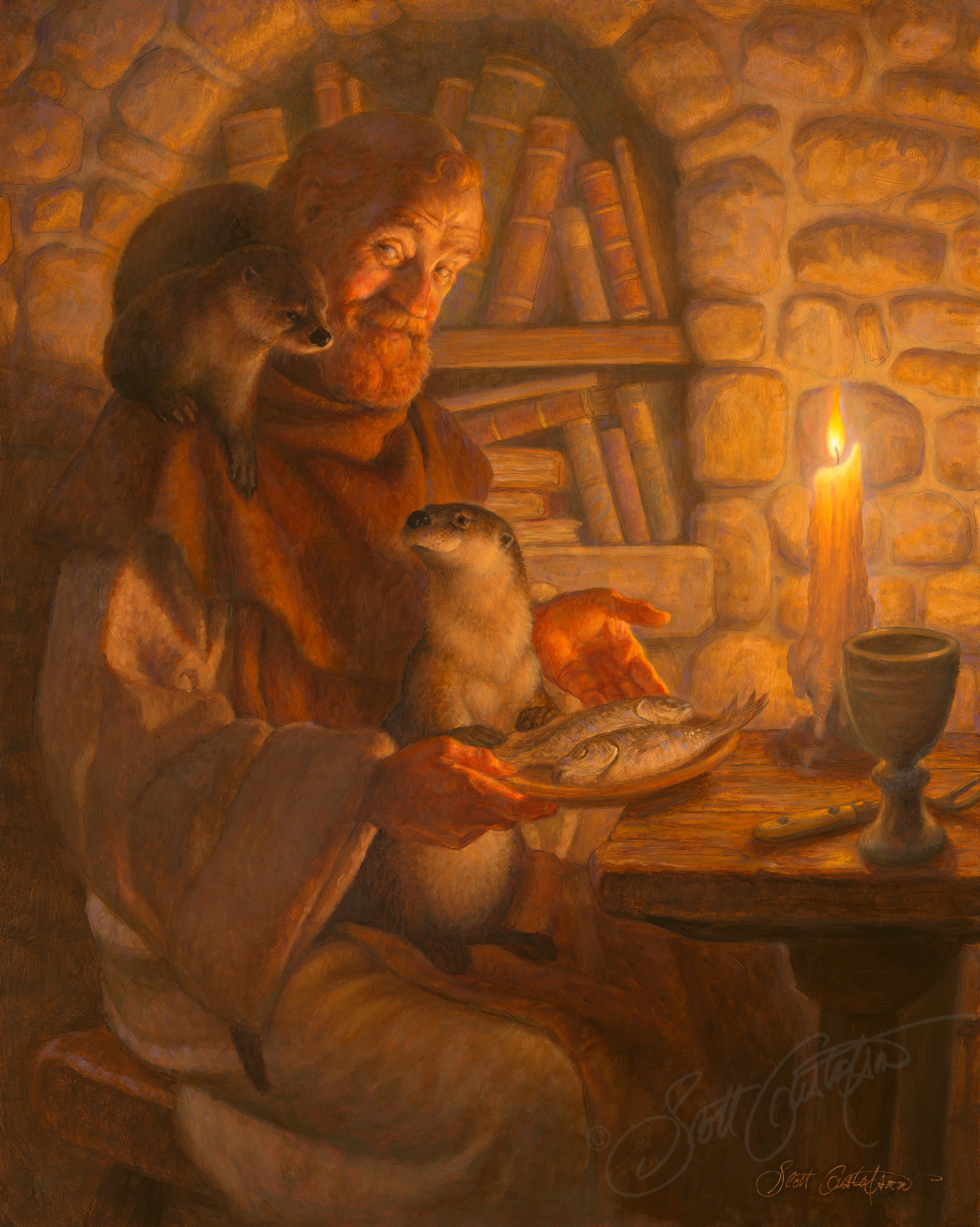 St. Cuthbert and the Otters — The Art of Scott Gustafson