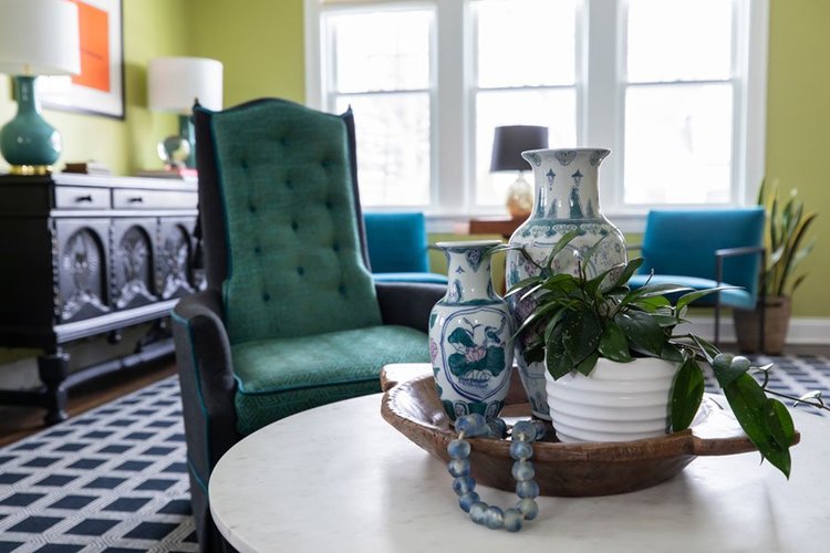 An Expression of Style in a Colorful Library — Two Hands Interiors
