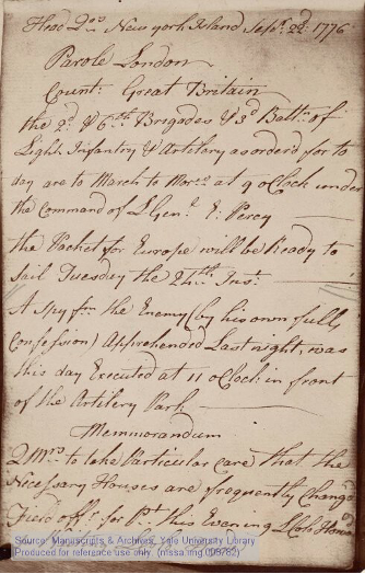 The Last Days of Nathan Hale — Fraunces Tavern® Museum