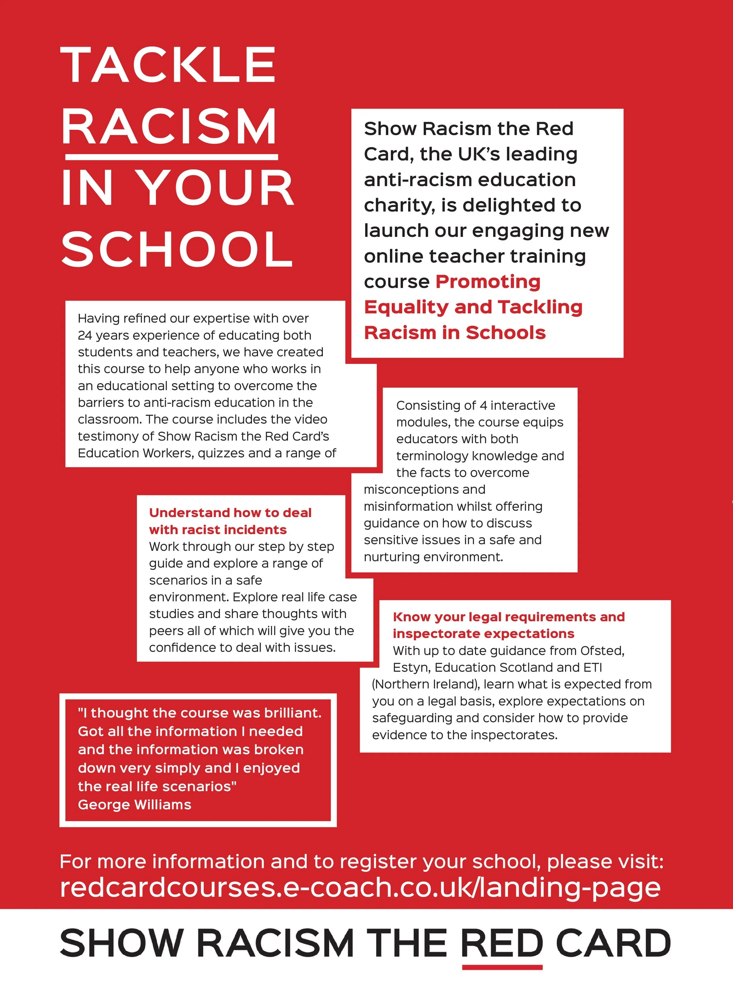 Show Racism the Red Card - School Training online course
