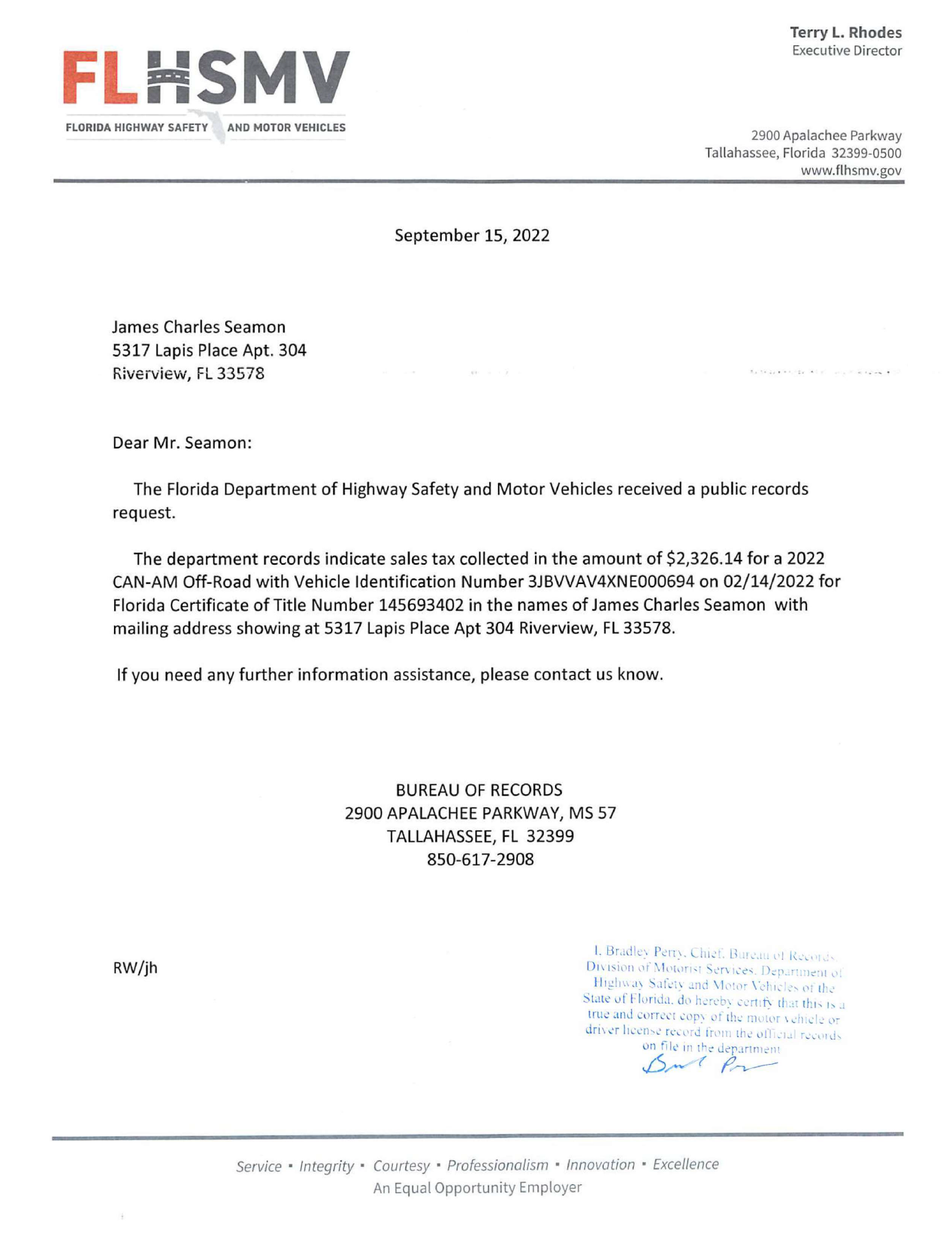 DMV Sales Tax Receipt — Dirt Legal