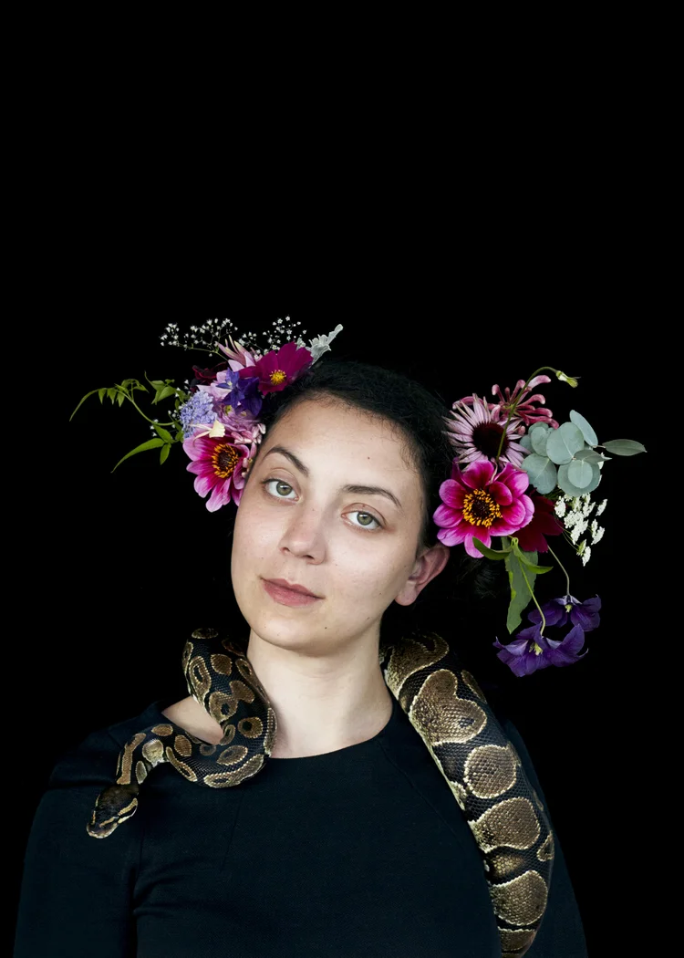 Floral Headpieces with Electric Daisy Flower Farm