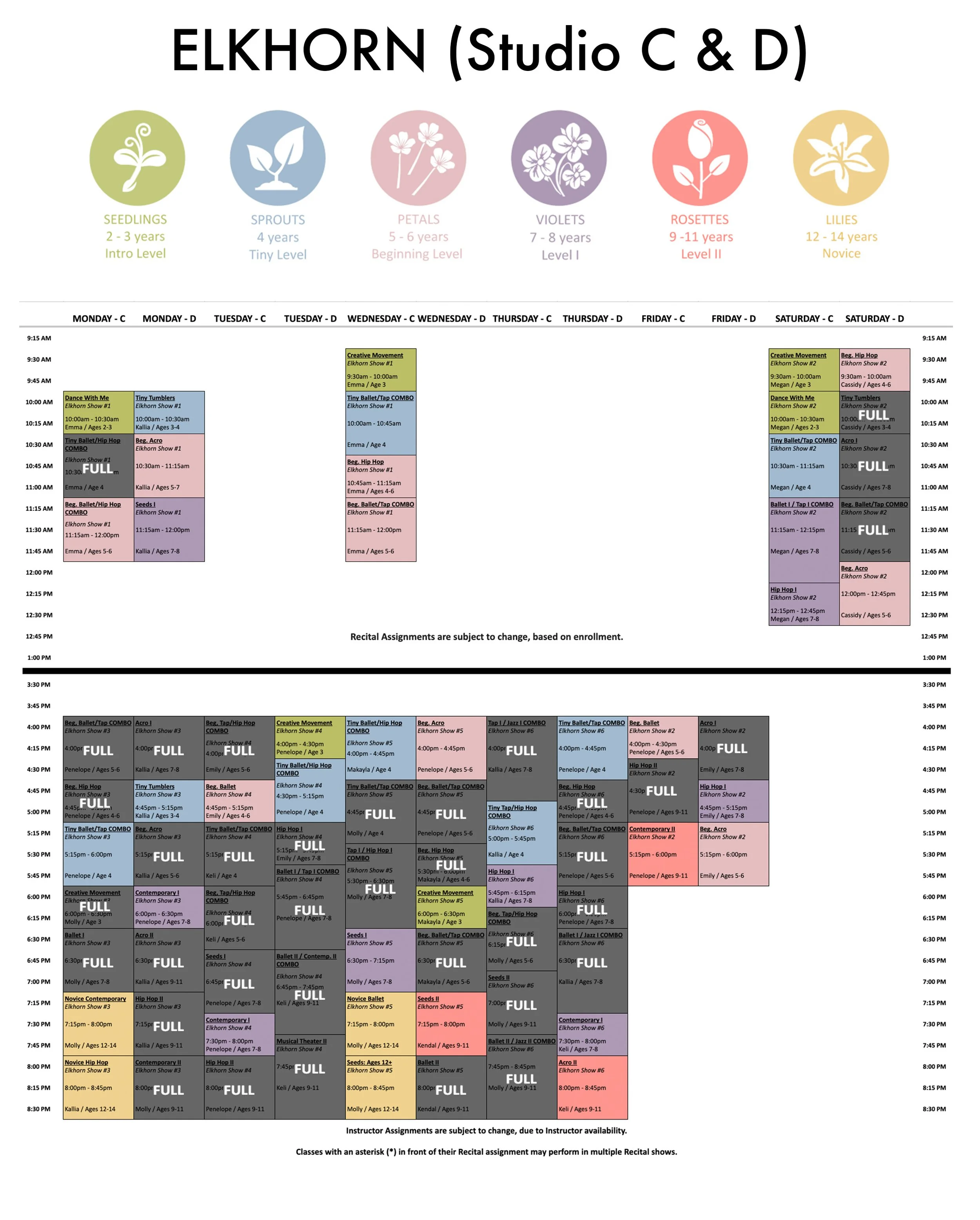 Class Schedule | Bloom Dance Studio