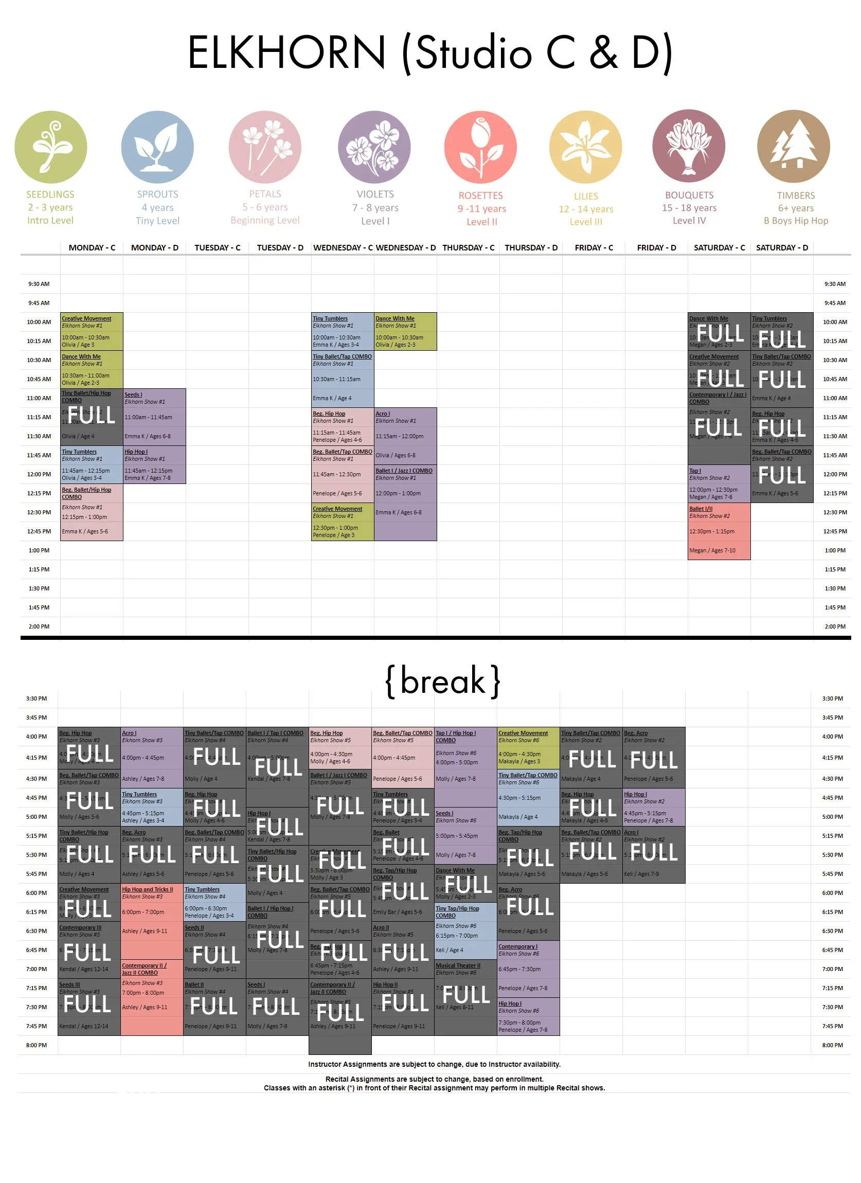 Class Schedule | Bloom Dance Studio