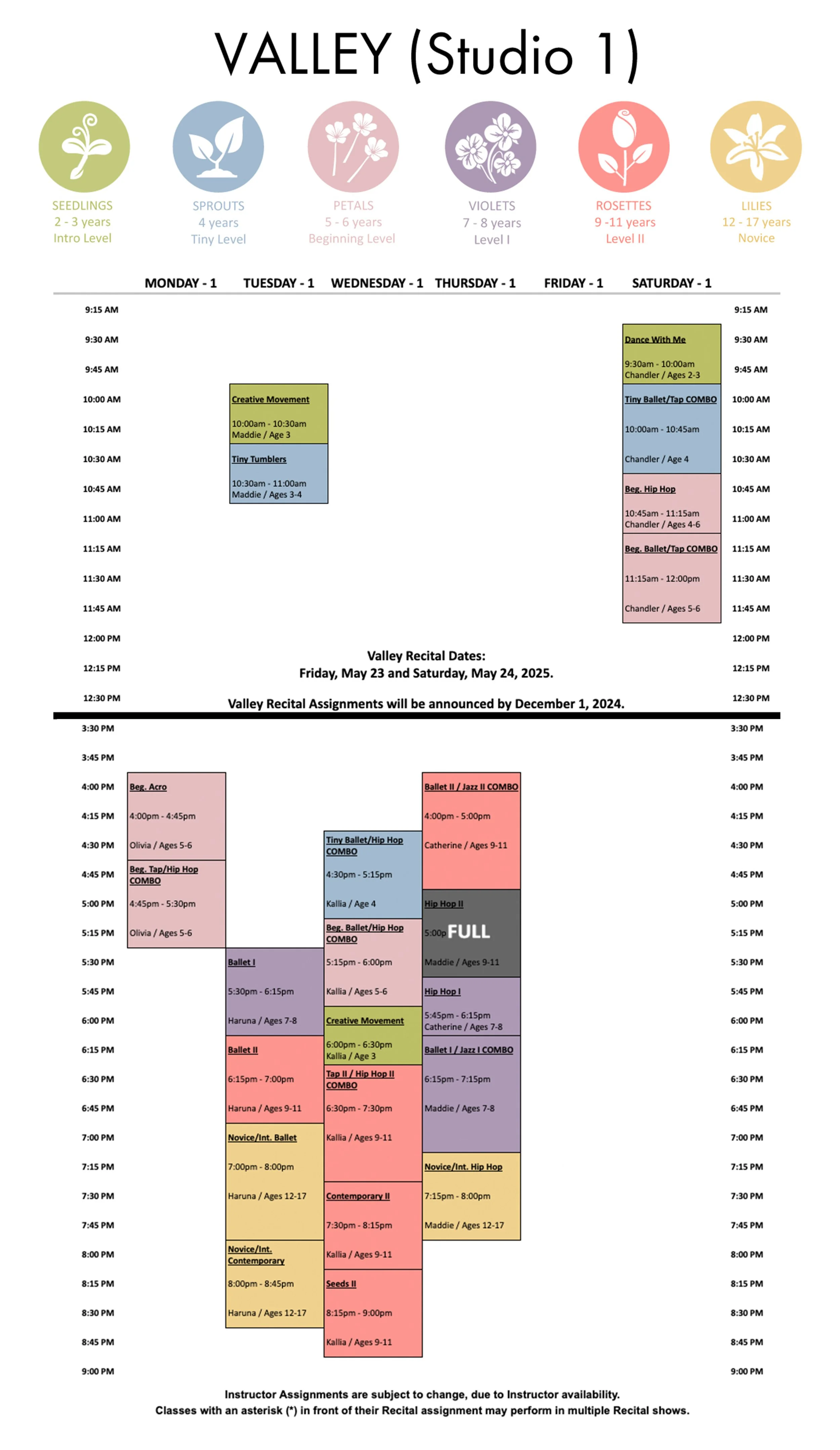 Class Schedule | Bloom Dance Studio
