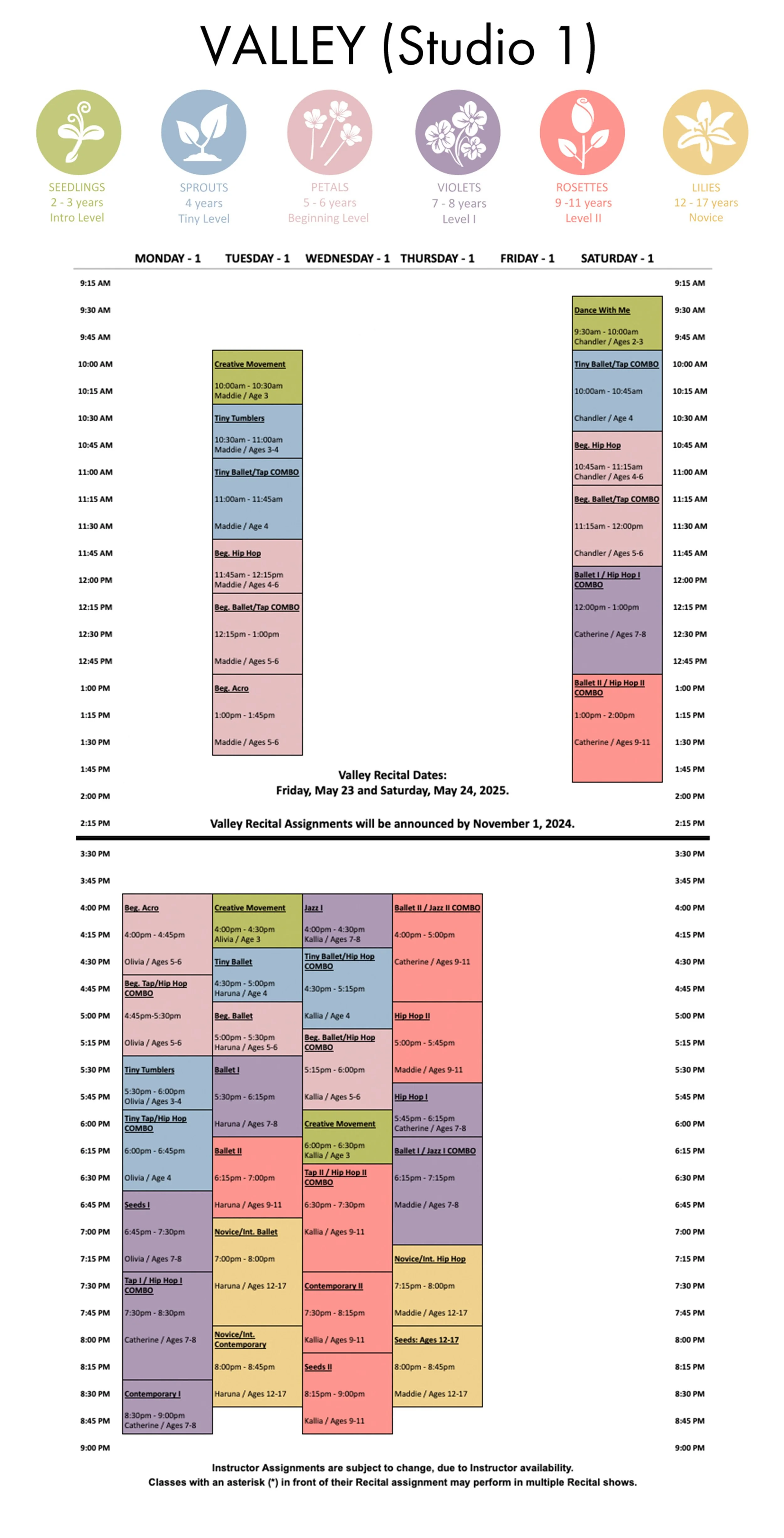 Class Schedule | Bloom Dance Studio