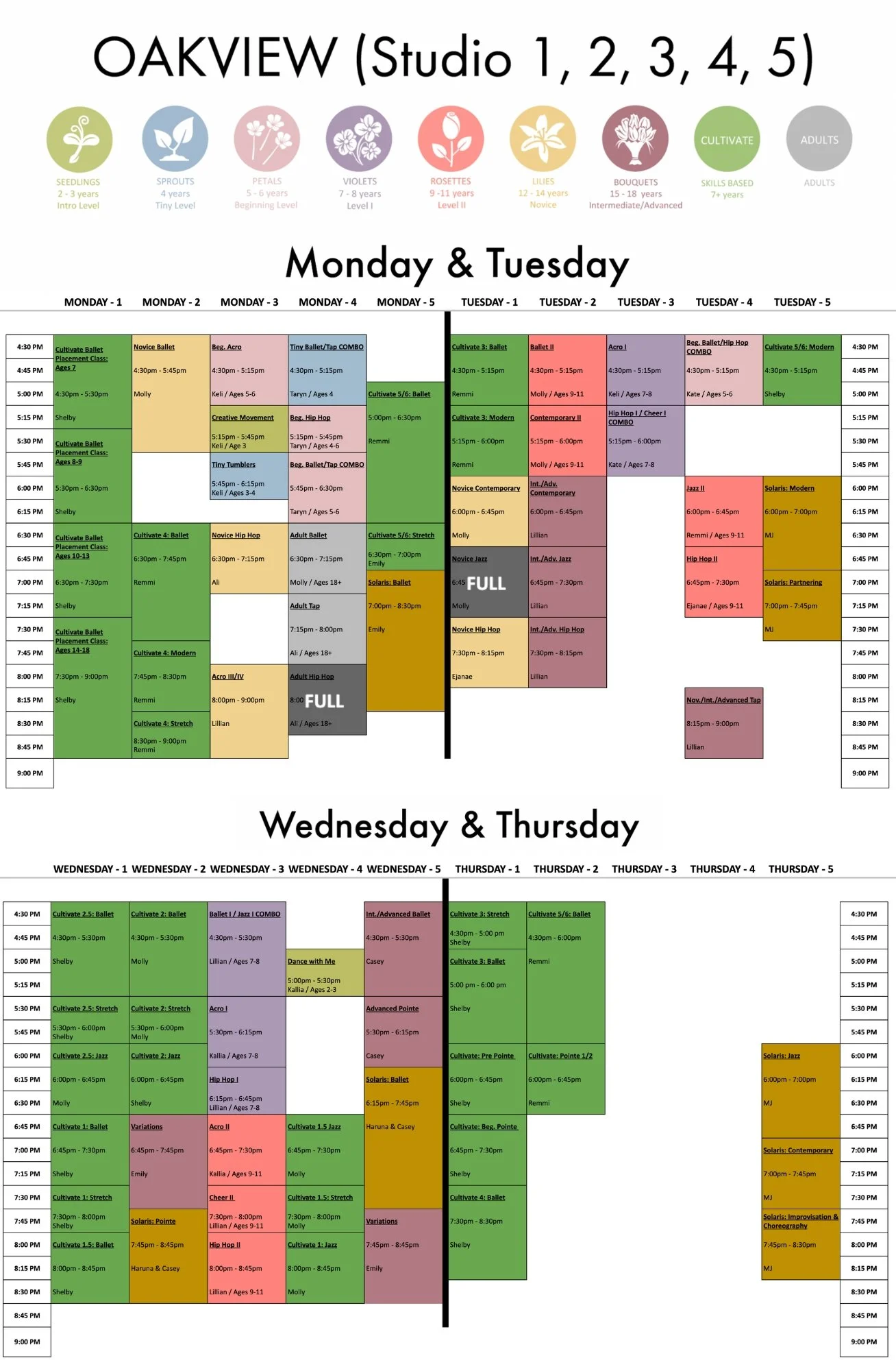 WEEKLY CLASSES | Bloom Dance Studio