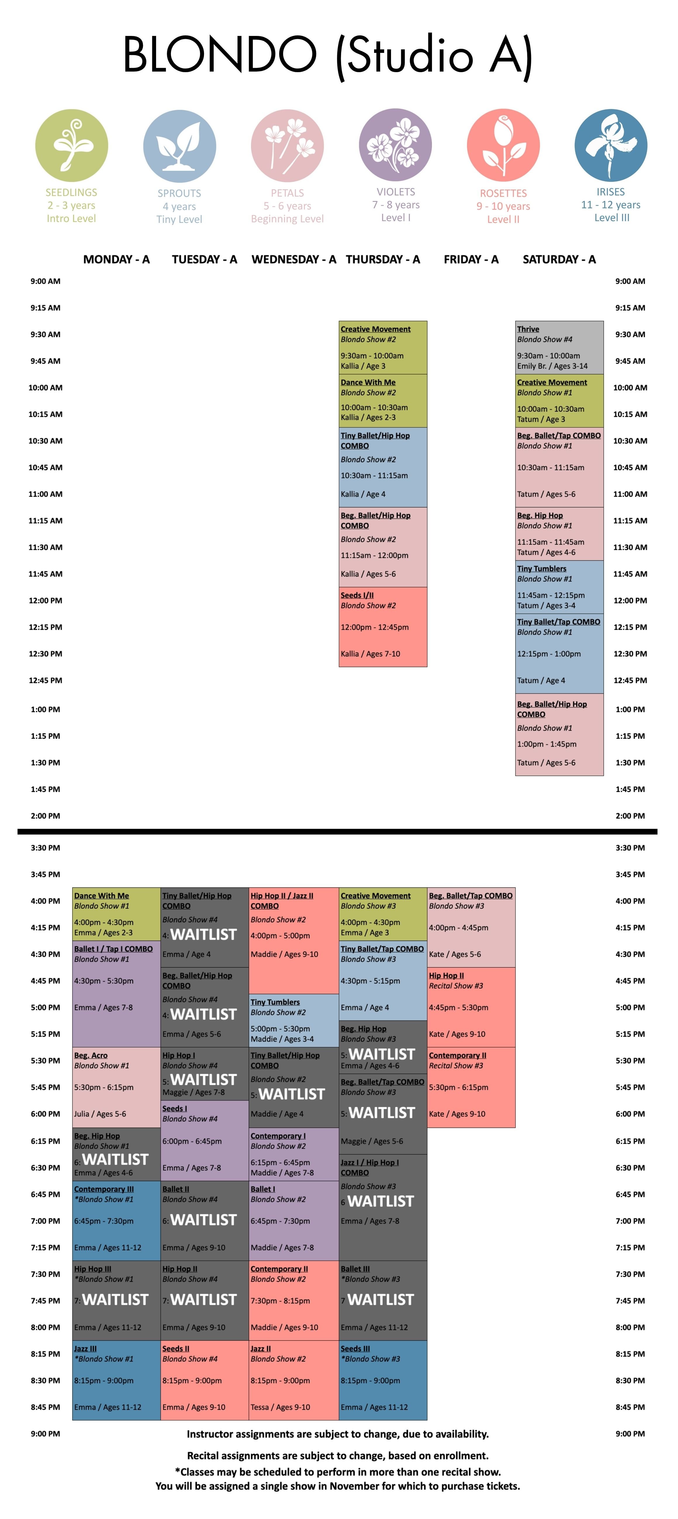 Class Schedule | Bloom Dance Studio