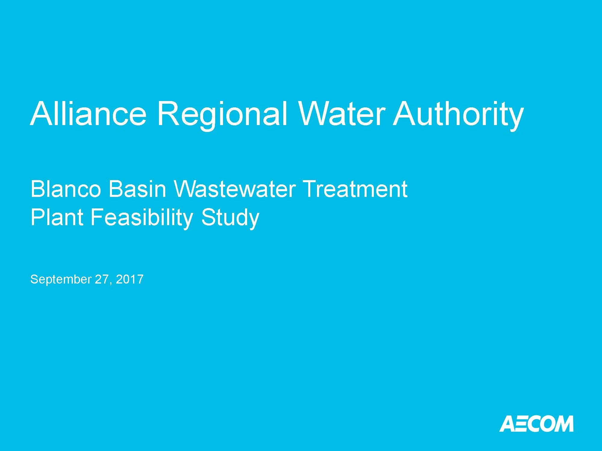 Presentations — Alliance Water
