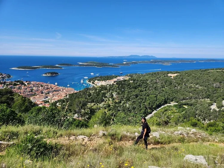 a view of the pakleni islands in hvar in croatia - some of the most ...