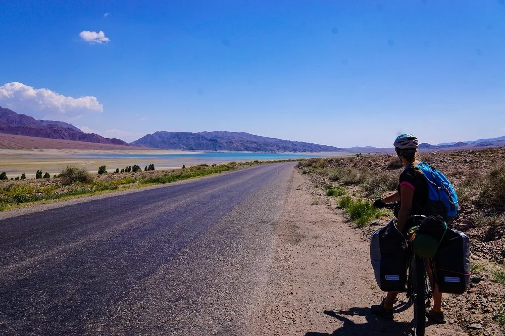 Here’s how to travel by bike. Picture taken in Krygyzstan.