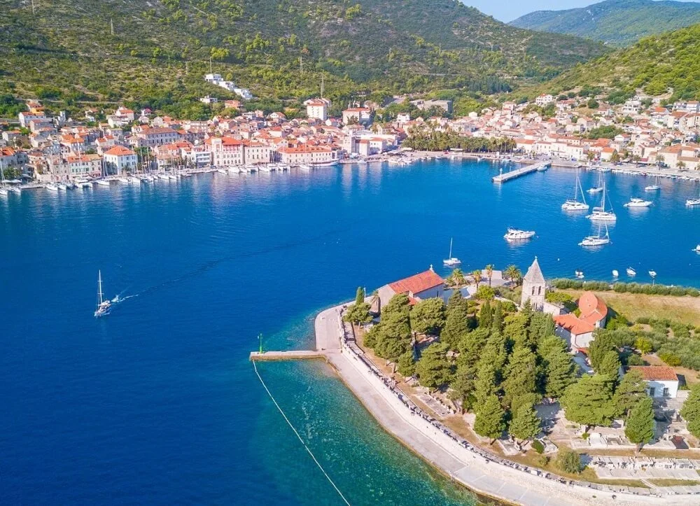 a view of vis - quite an unpopular island in croatia