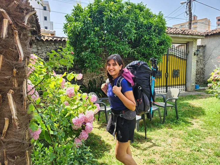 before leaving for my trek to theth national park, at rose garden hotel
